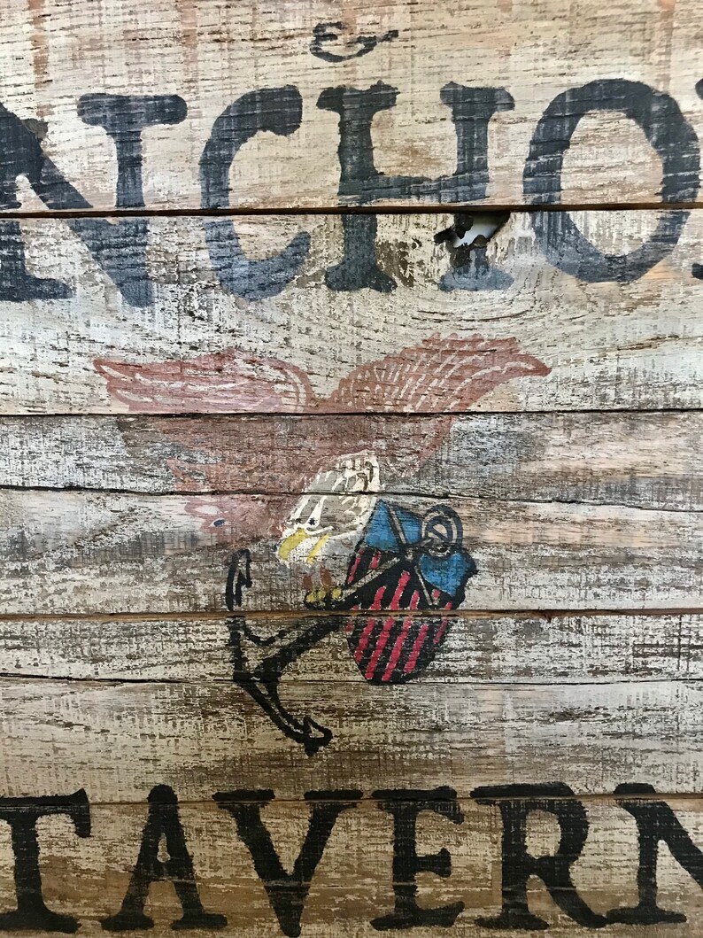 Eagle and Anchor Tavern Sign Wooden, Nautical Tavern Sign, Vintage Sign ...