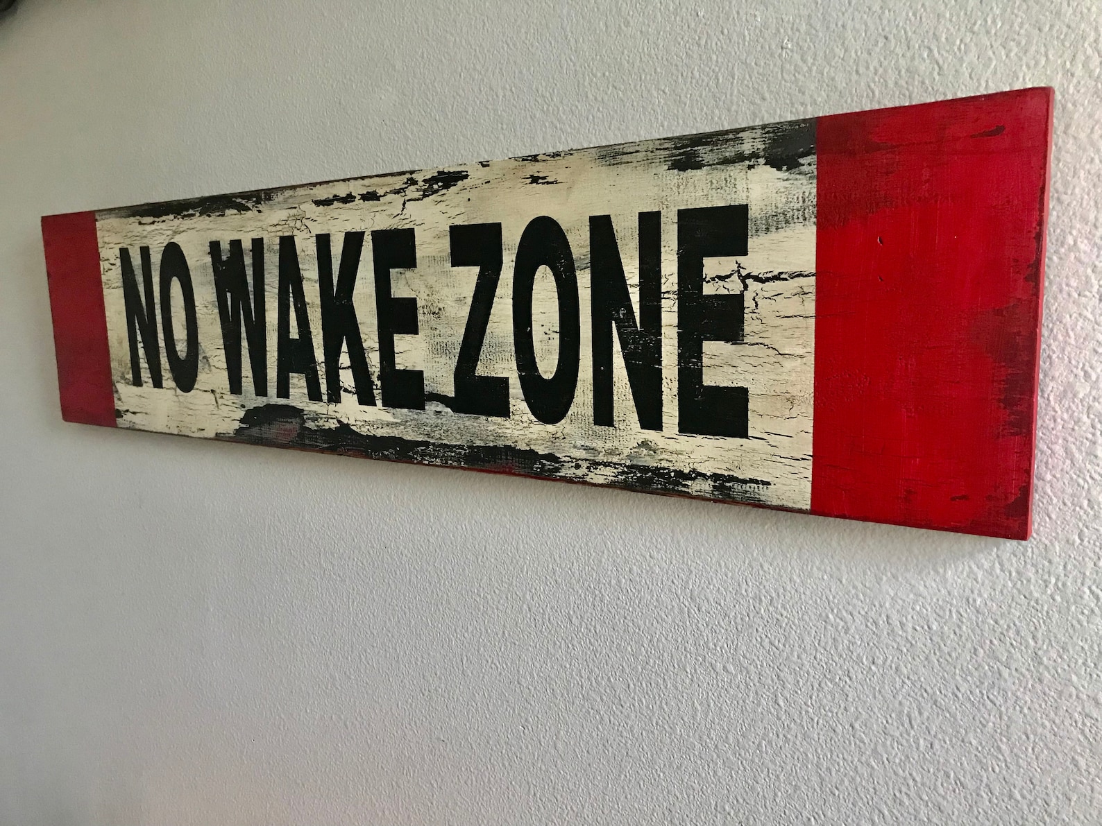 No Wake Zone Sign, Nautica Decorl, Vintage Rustic Style, Reclaimed Wood ...