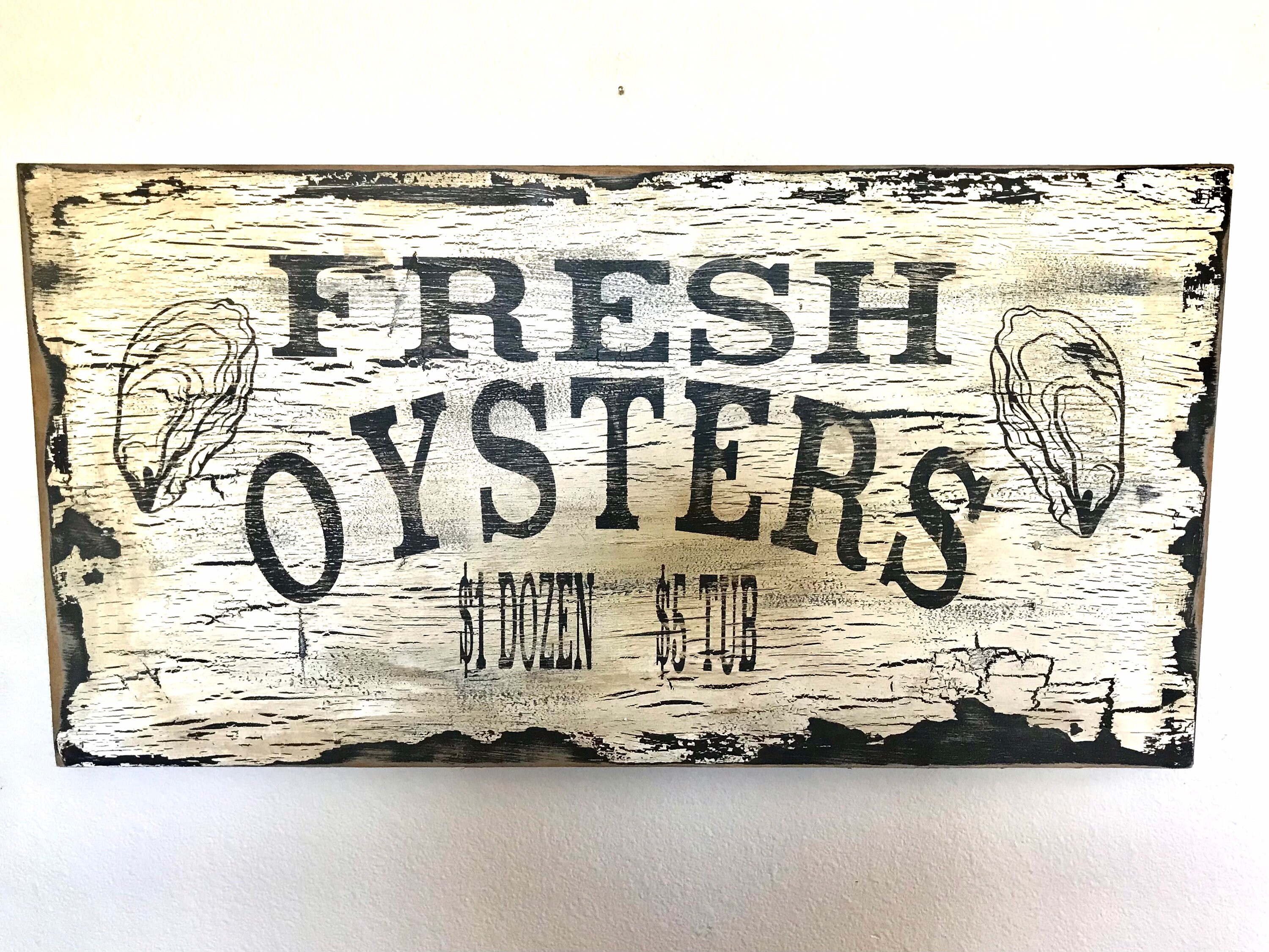 Fresh Oysters Sign,oysters Sign,rustic Oysters Sign, Oyster Bar Sign ...