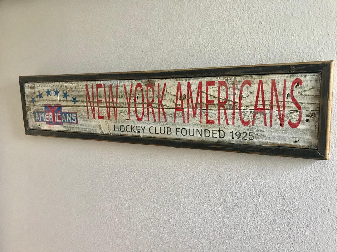 Vintage New York Americans Hockey Club Sign, Hockey Lovers Signs ...