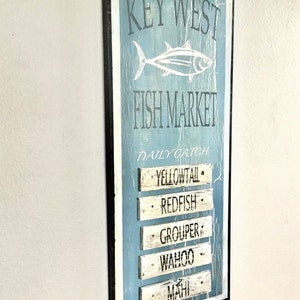 Personalized Old Fashioned Fish Market Sign, Nautical Rustic Sign ...