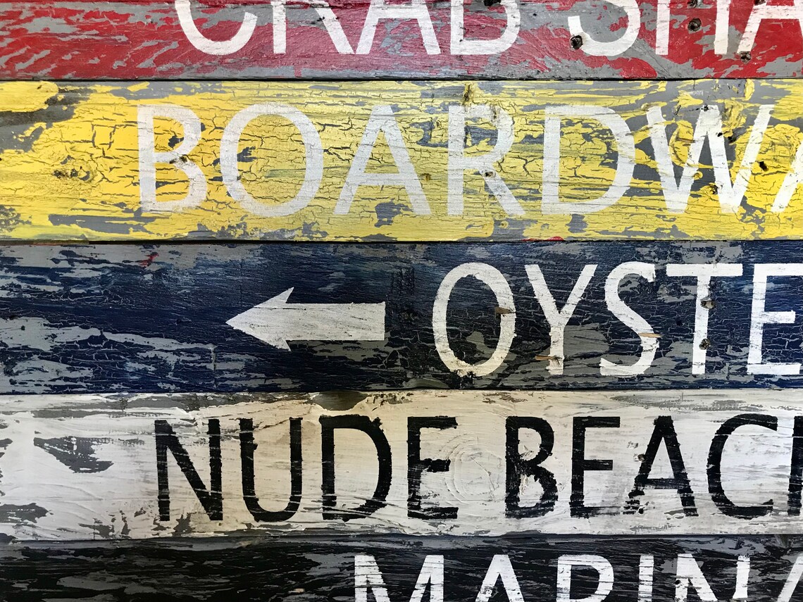 Coastal Beach Directions Sign, Beach Decor, Beach House, Nautical Decor ...