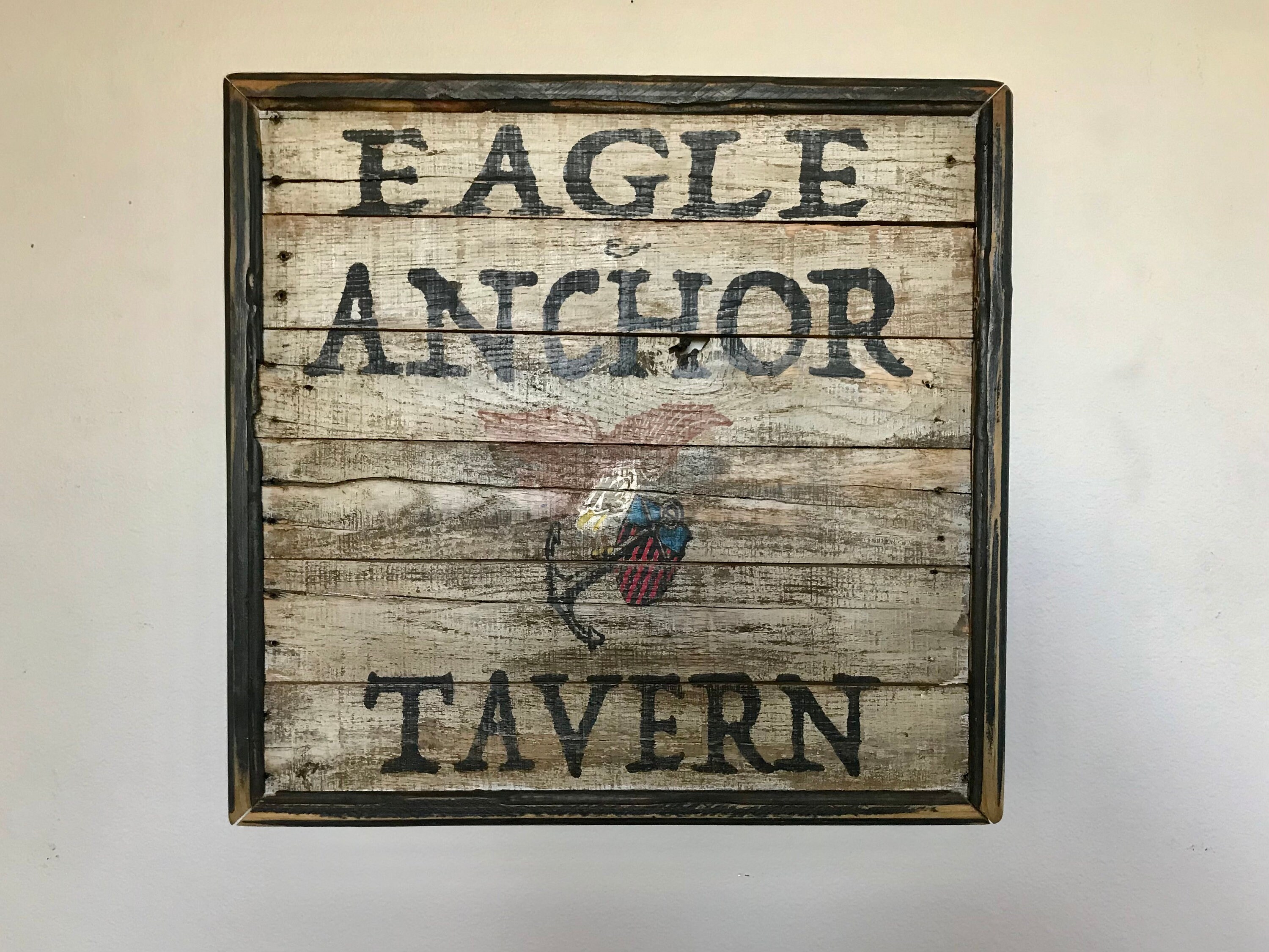 Eagle and Anchor Tavern Sign Wooden, Nautical Tavern Sign, Vintage Sign ...