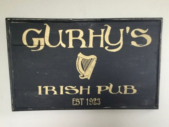 Personalized Irish Pub Wood Sign Custom Bar Signs Tavern - Etsy