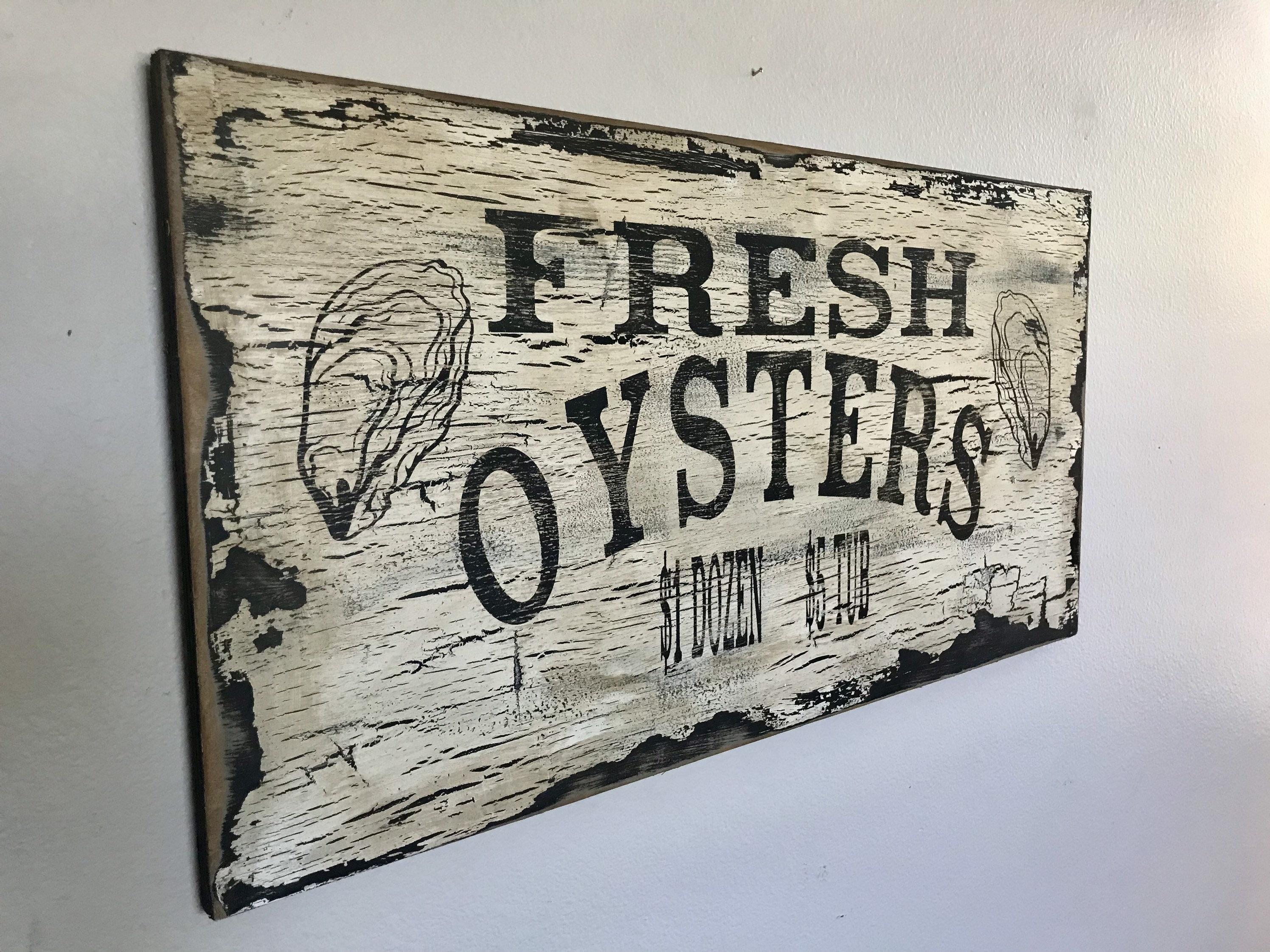 Fresh Oysters Sign,oysters Sign,rustic Oysters Sign, Oyster Bar Sign ...