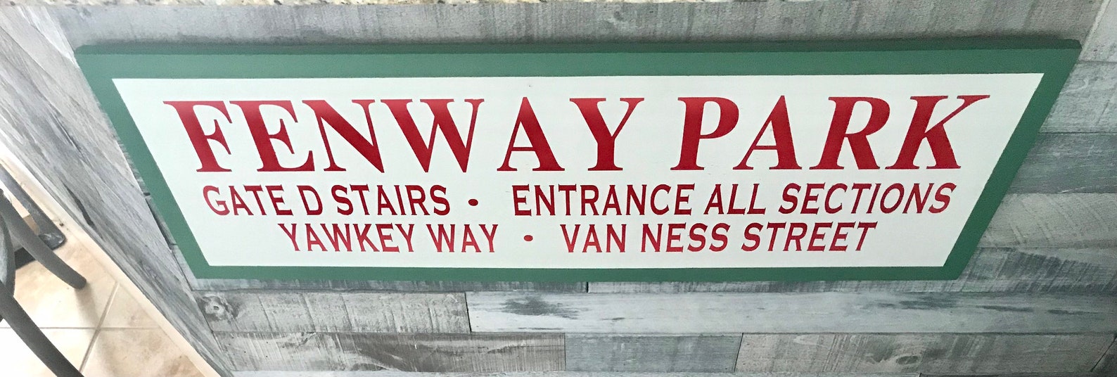 Fenway Park Street Sign, Fenway Park Gate D Sign, Fenway Park Wood Sign ...