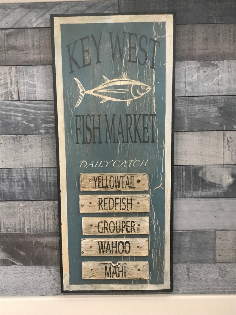 Personalized Old Fashioned Fish Market Sign Nautical Rustic - Etsy