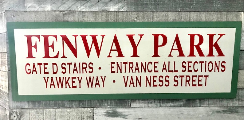 Fenway Park Street Sign, Fenway Park Gate D Sign, Fenway Park Wood Sign ...