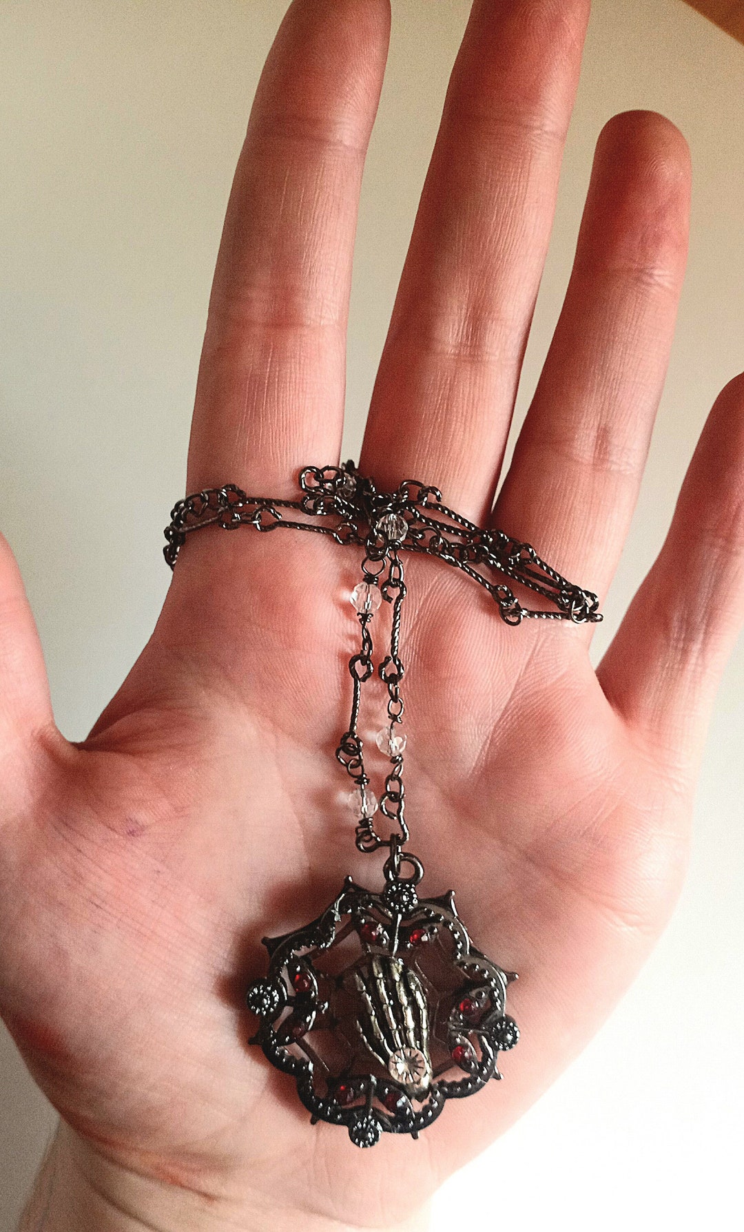 Skeleton Hand Gothic Necklace - Etsy