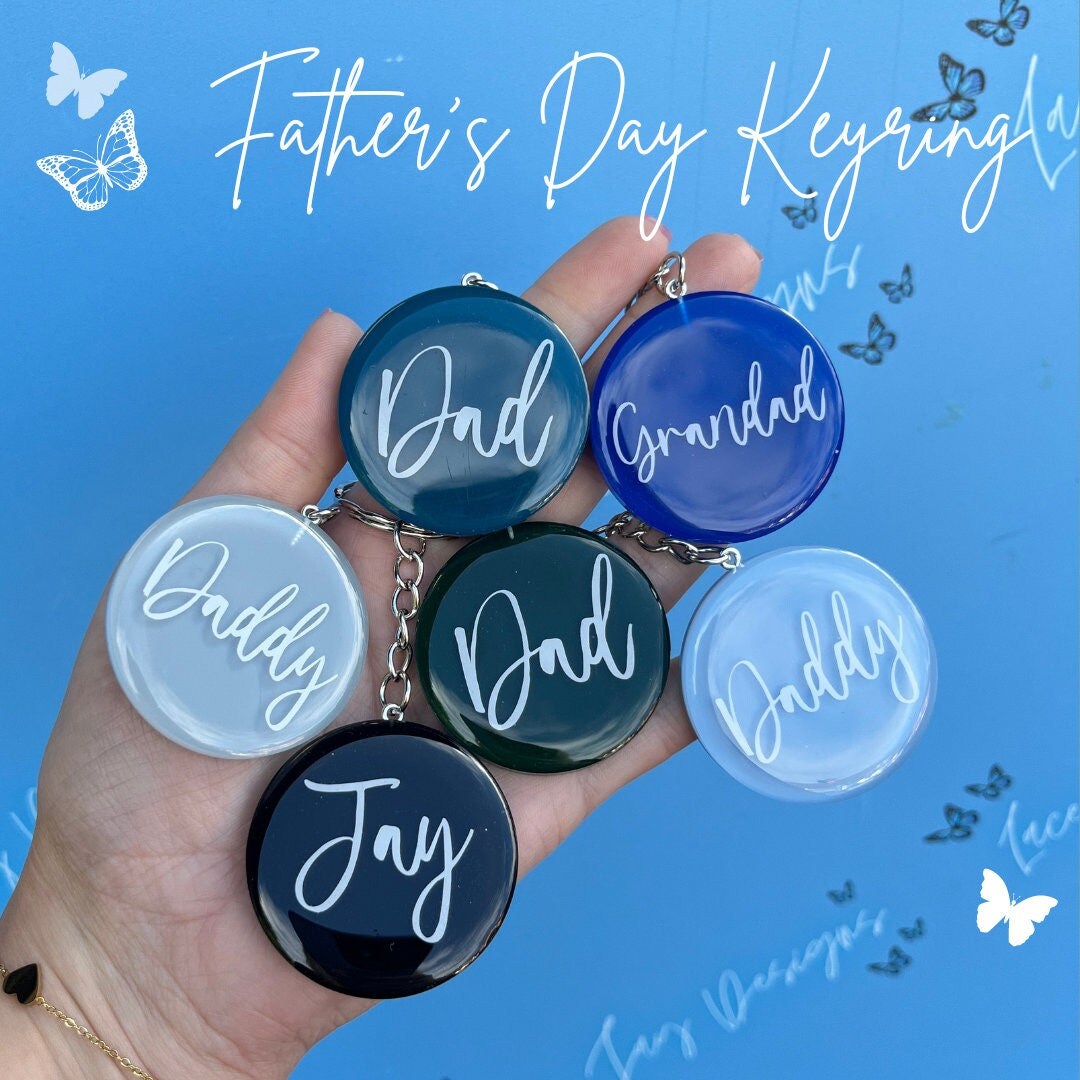 Father's Day Circle KEYRING, Dad Gift, Daddy Gift, Grandad Keyring ...