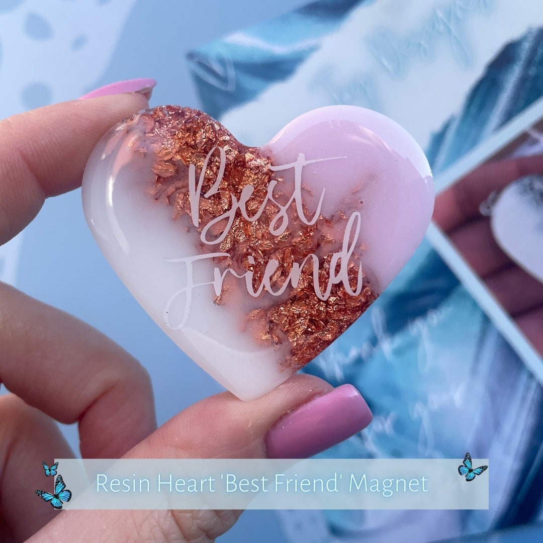 Resin Heart 'best Friend' MAGNET Fridge Magnet Best Friend Gift ...