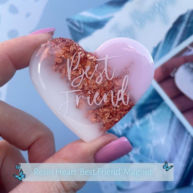 Resin Heart 'best Friend' MAGNET Fridge Magnet - Etsy