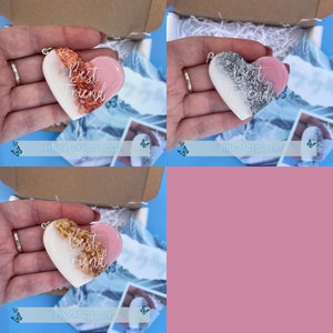 Resin Heart 'best Friend' KEYRING Best Friend Gift Personalised Gift ...