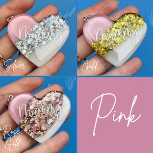 Resin Glitter Heart 'mummy' KEYRING Mothers Day Gift Gift for Mummy ...