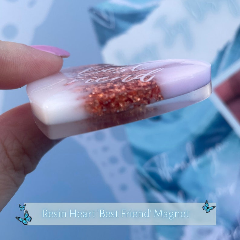 Resin Heart 'best Friend' MAGNET Fridge Magnet - Etsy