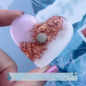 Resin Heart 'best Friend' MAGNET Fridge Magnet Best Friend Gift ...