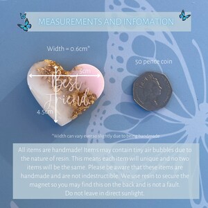 Resin Heart 'best Friend' MAGNET Fridge Magnet Best Friend Gift ...