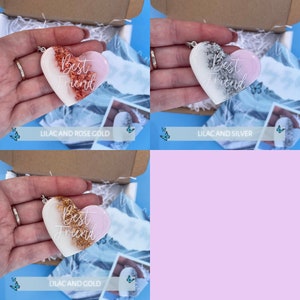 Resin Heart 'best Friend' KEYRING Best Friend Gift Personalised Gift ...