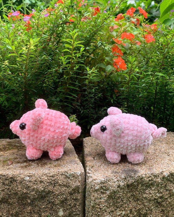 Toys & Games Toys Stuffed Animals & Plushies Handmade Mini Velvet Pigs ...