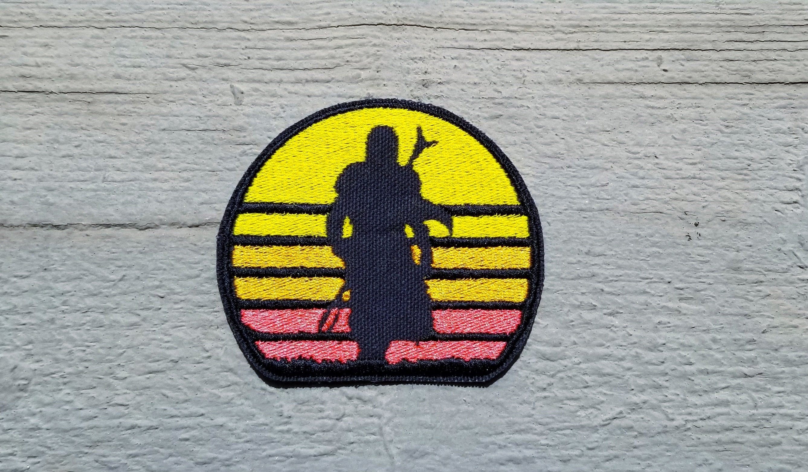 Mandalorian Inspired Patch, Sunset, Badass Stride - Etsy