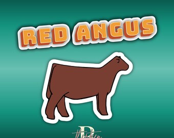 Red Angus Sticker - Etsy