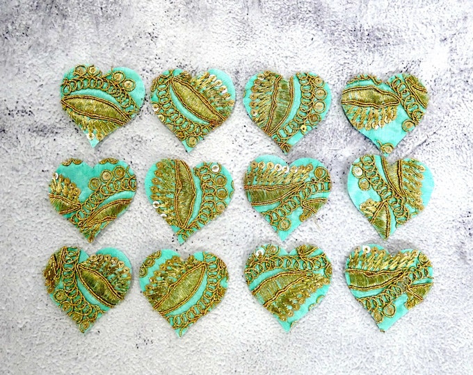 Heart Shaped Embroidered Ribbon Applique Designs Die Cuts. Sew on ...