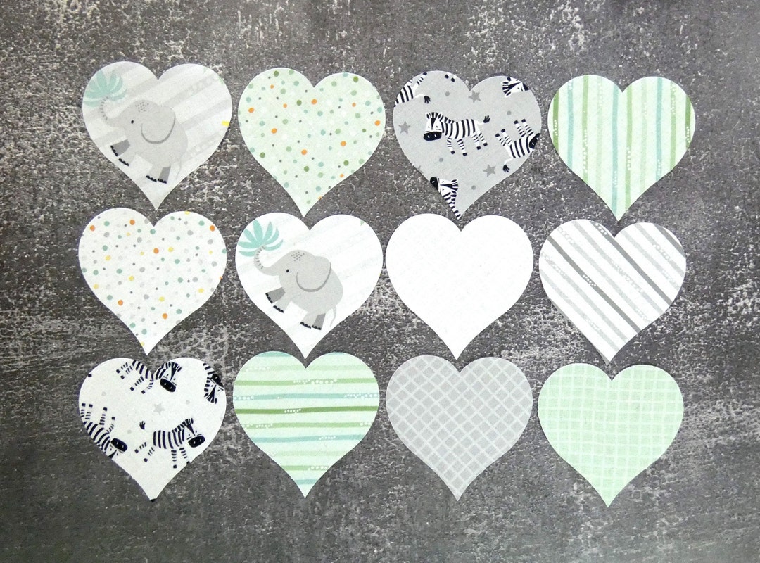 Safari Fabric Heart Applique Designs: Animal Print Nursery Decor (set ...