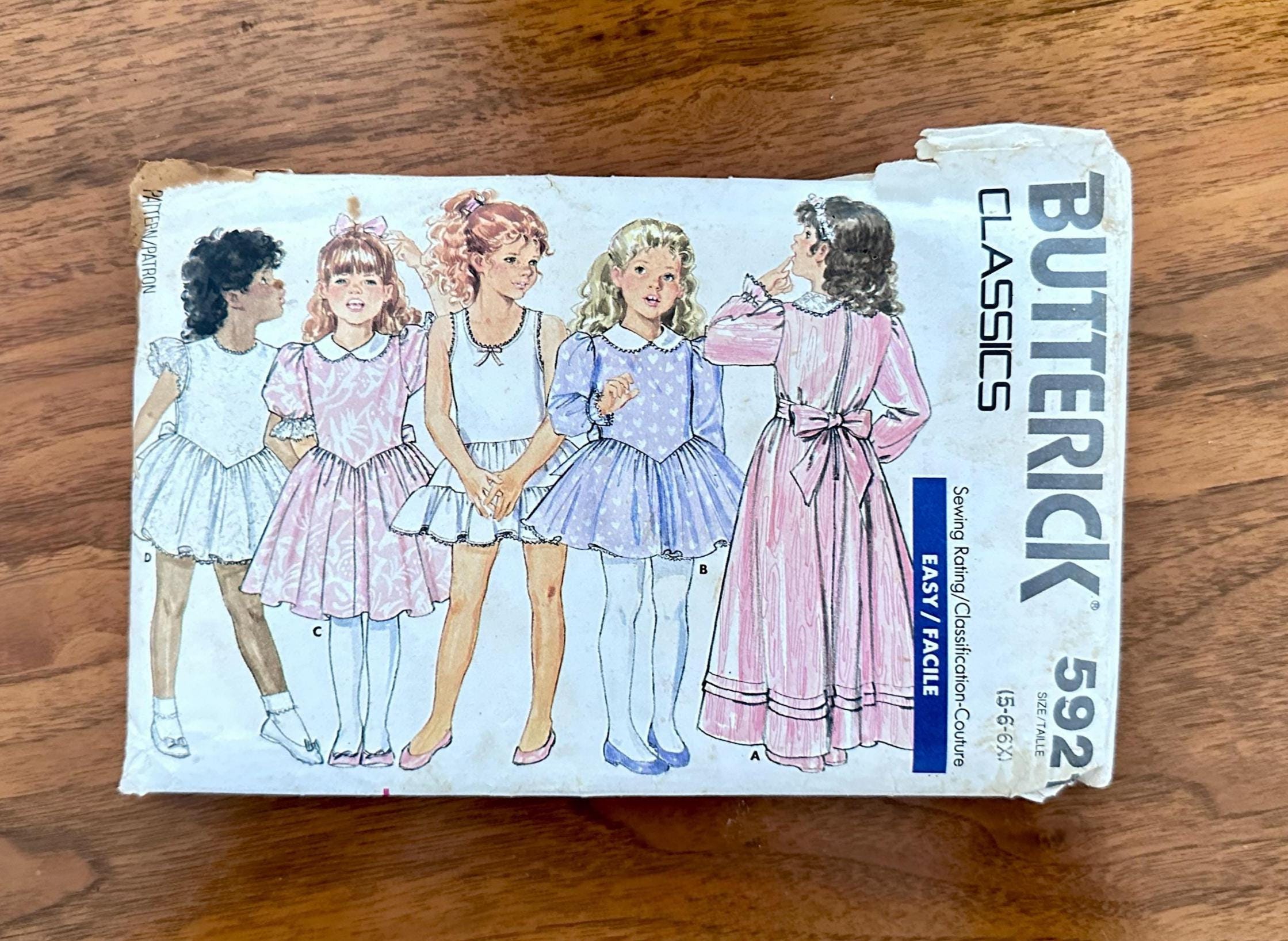 Vintage Butterick Classics 5921 Girls Dress & Slip Pattern UNCUT, Size ...
