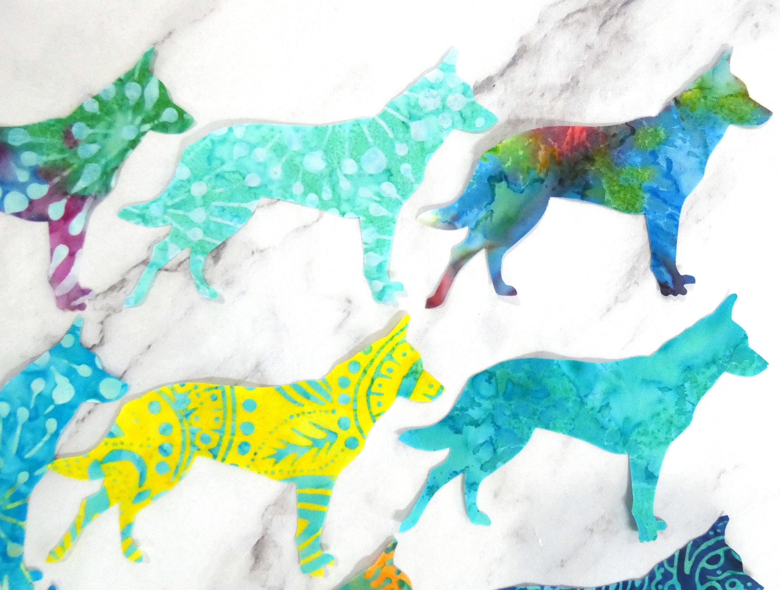 Australian Cattle Dog, Blue Heeler, Die Cut Applique With Batik Fabrics ...