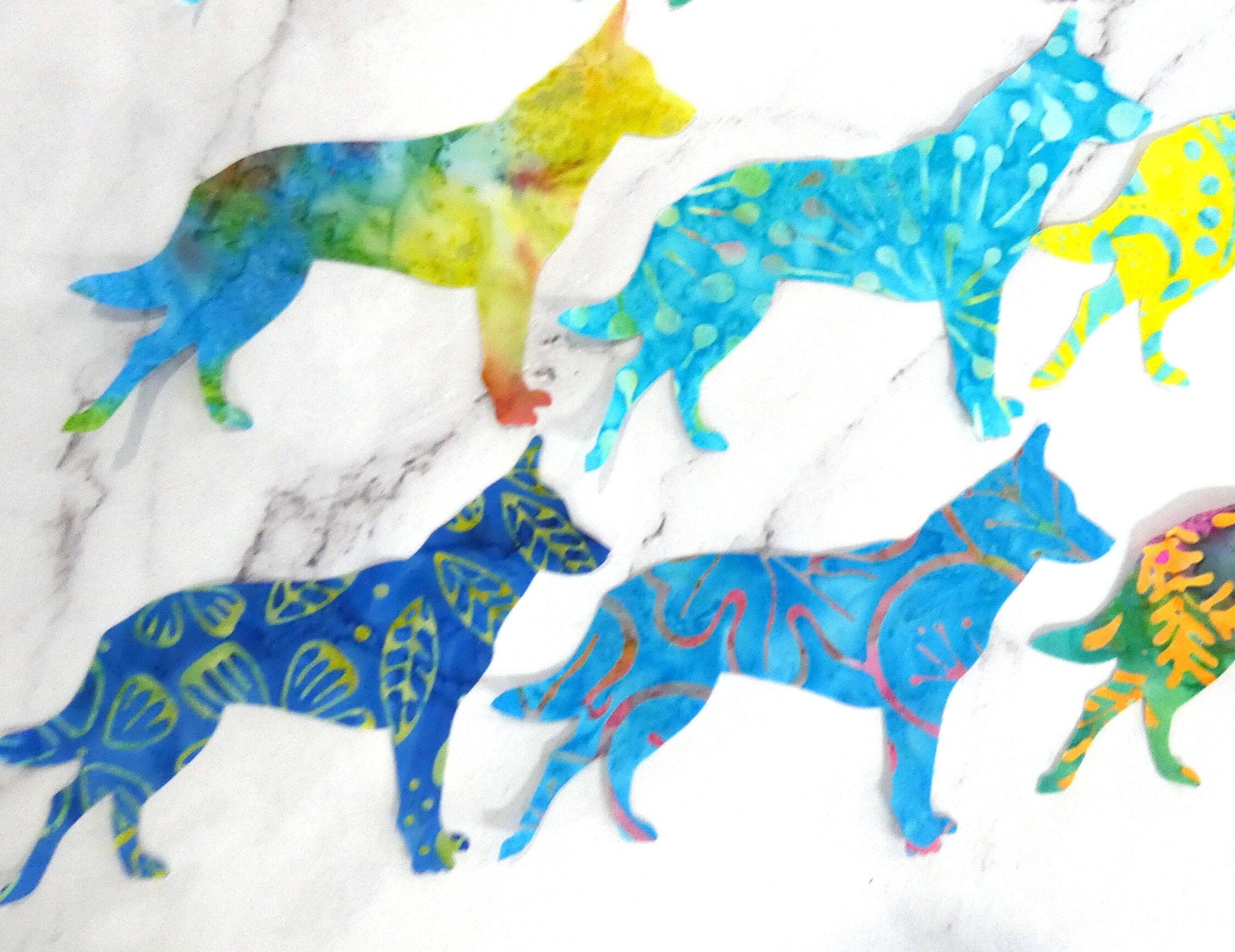 Australian Cattle Dog, Blue Heeler, Die Cut Applique With Batik Fabrics ...