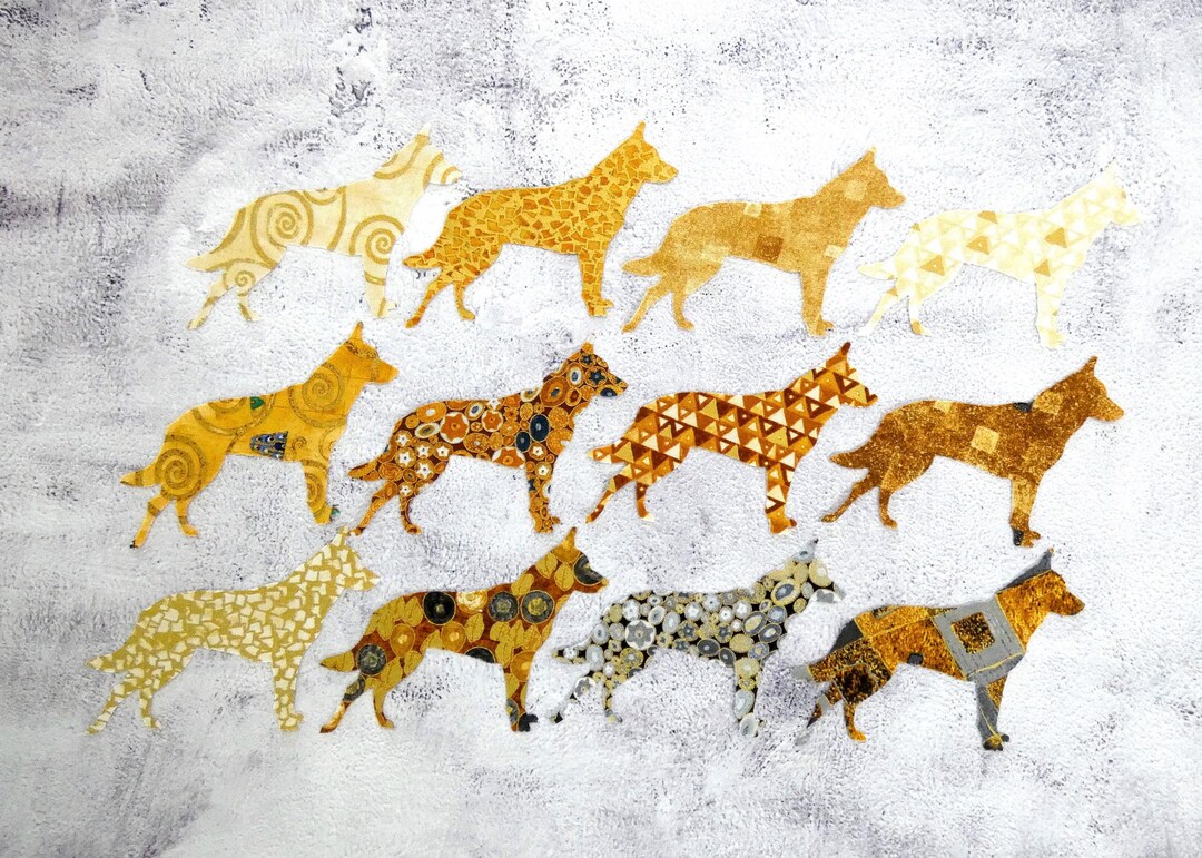 BLUE HEELER Australian Cattle Dog Die Cuts - Gustav Klimt Designs ...