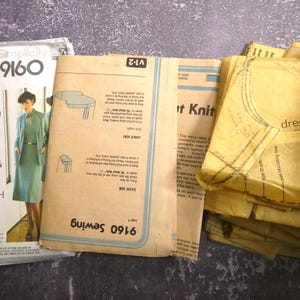 1970's Vintage Sewing Pattern Simplicity 9160 Misses Dress and Unlined ...