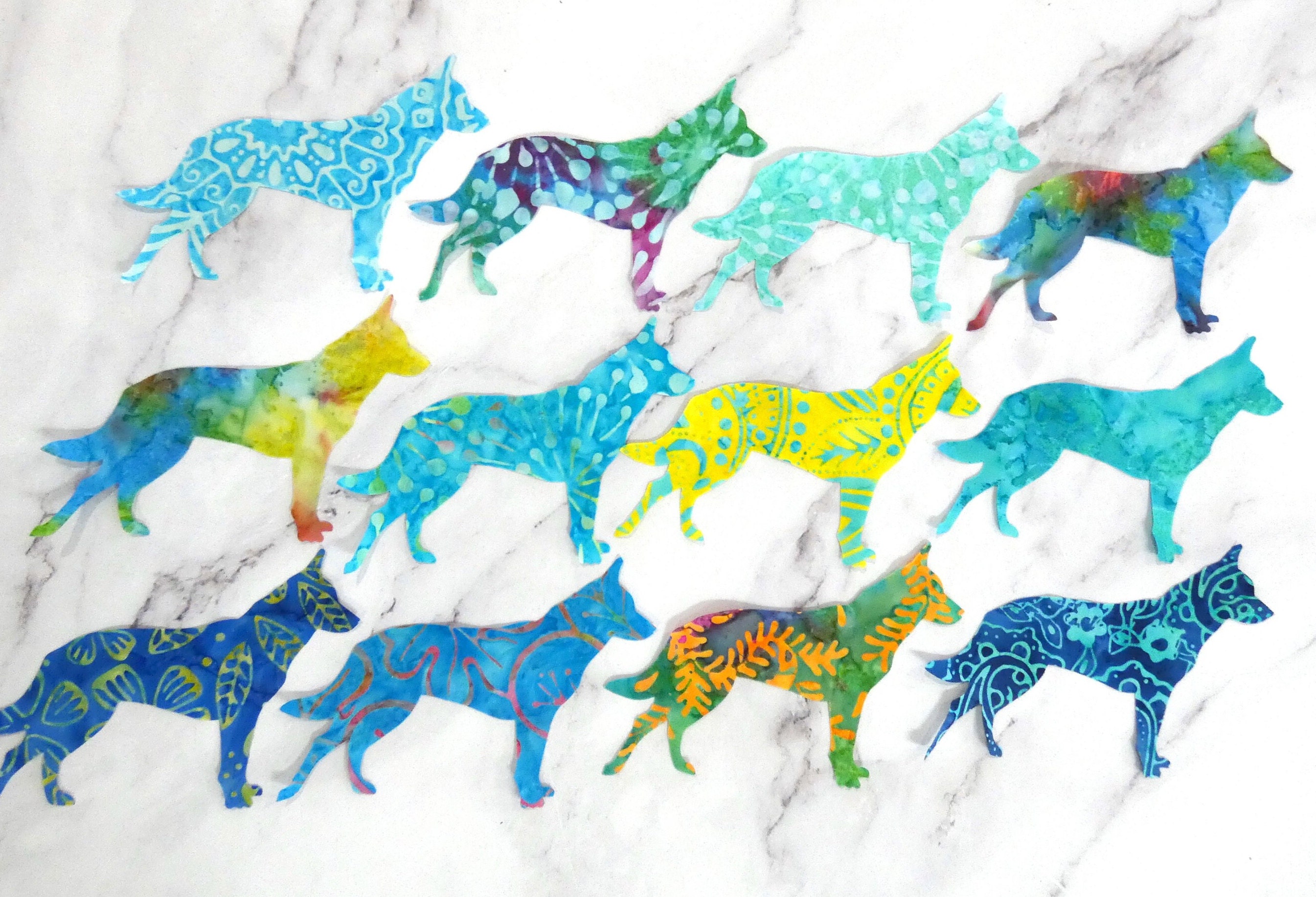 Australian Cattle Dog, Blue Heeler, Die Cut Applique With Batik Fabrics ...