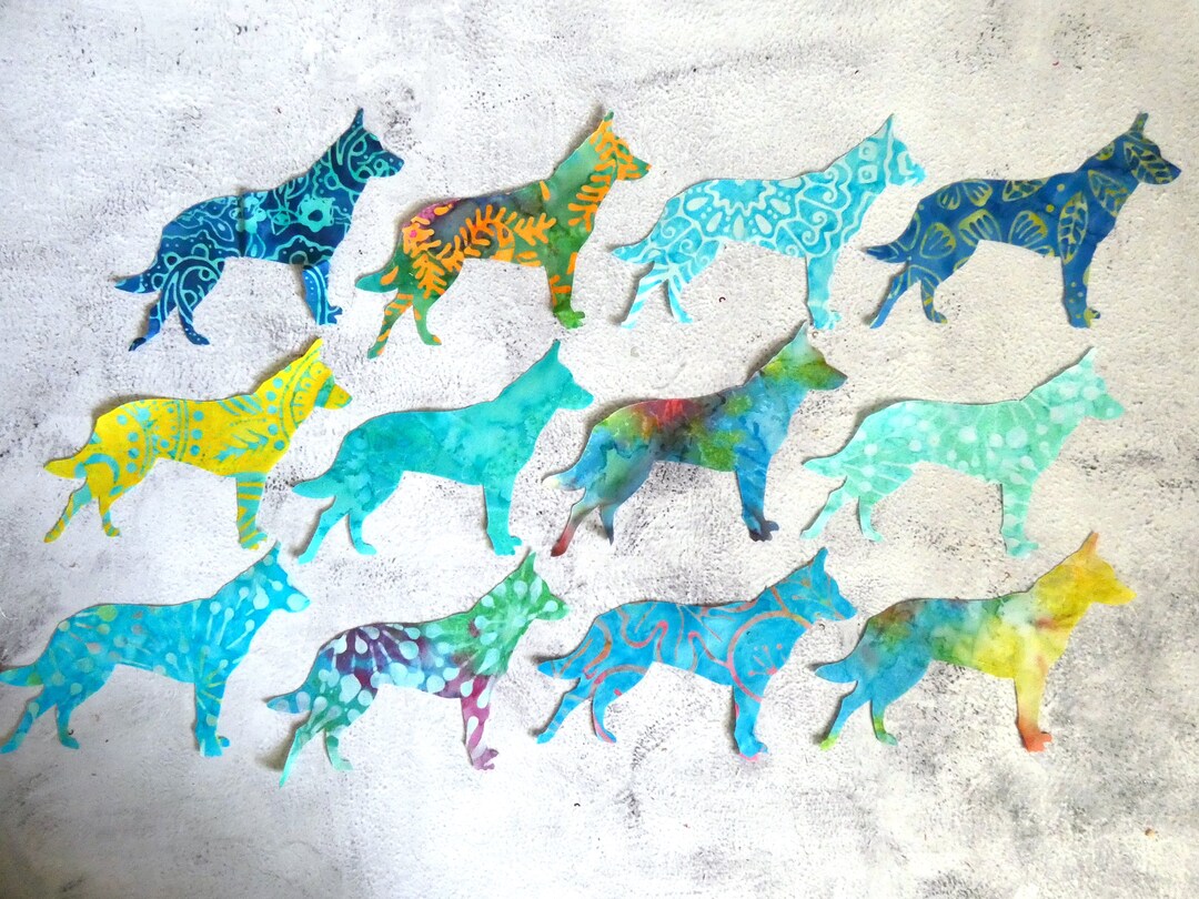 Australian Cattle Dog, Blue Heeler, Die Cut Applique With Batik Fabrics ...