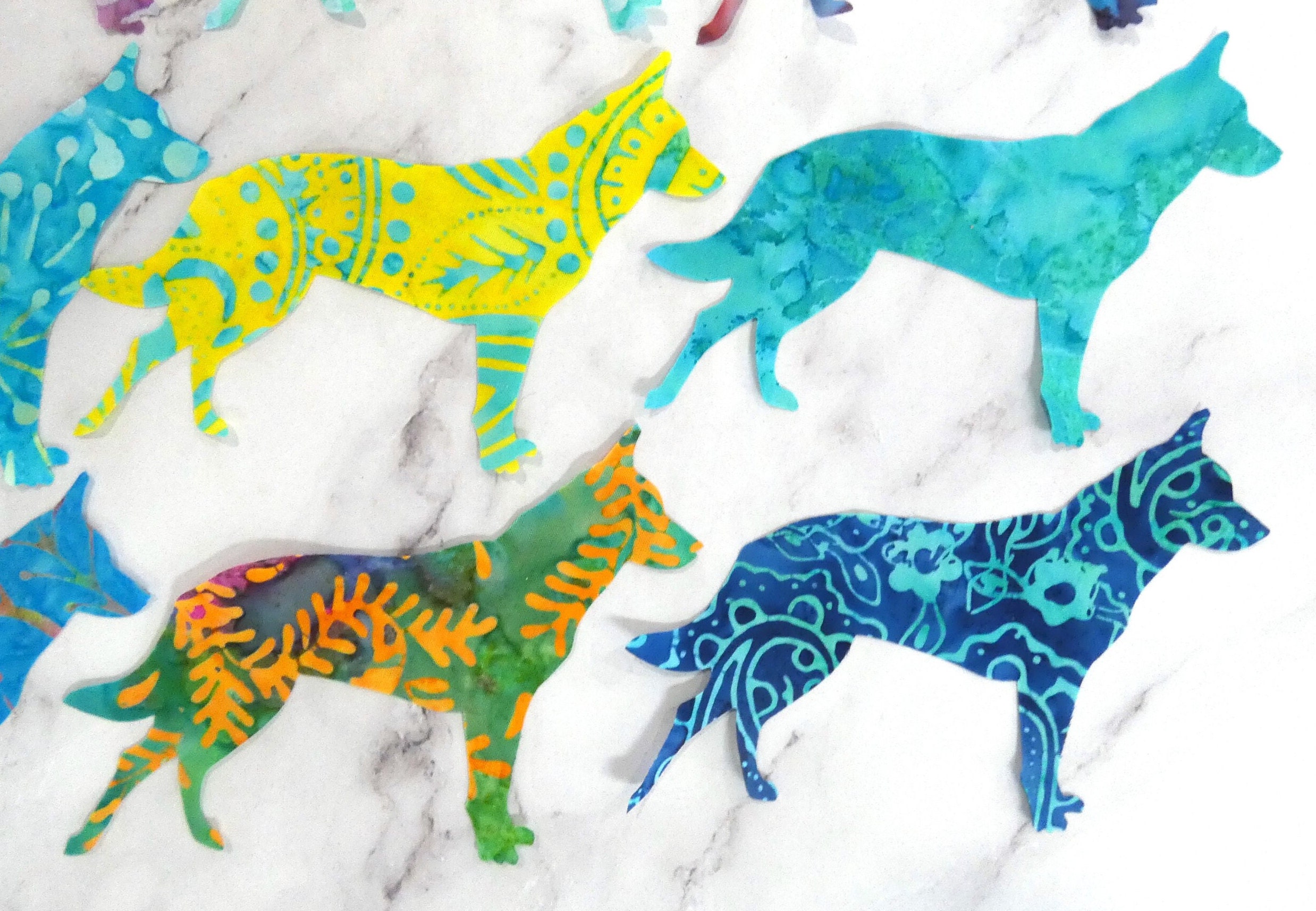 Australian Cattle Dog, Blue Heeler, Die Cut Applique With Batik Fabrics ...