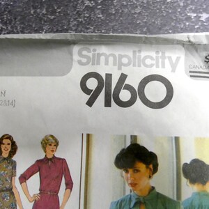 1970's Vintage Sewing Pattern Simplicity 9160 Misses Dress and Unlined ...