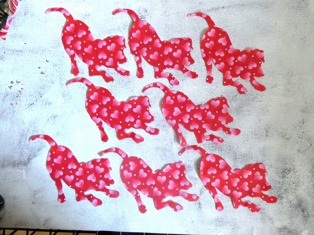 BATIK FABRIC Playing Dog Applique Designs Die Cuts - Beautiful Batik ...