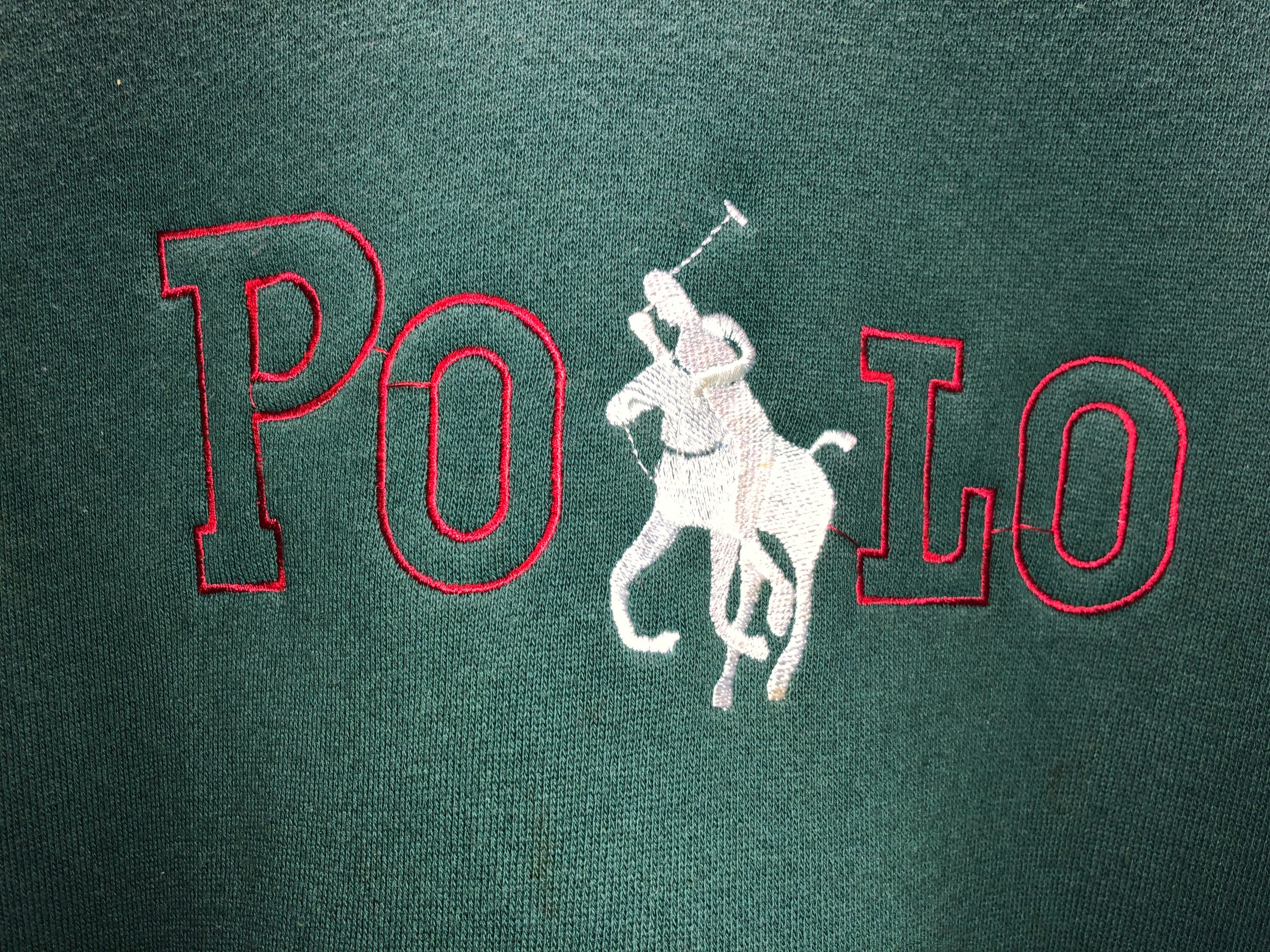 Vintage Polo Ralph Lauren Throwback Logo Crewneck Mens Size Large 100% ...