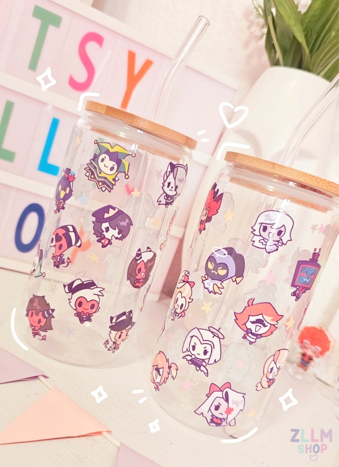 Hazbin Y Helluva Chibi: Iced Coffe Glass 16oz - Etsy