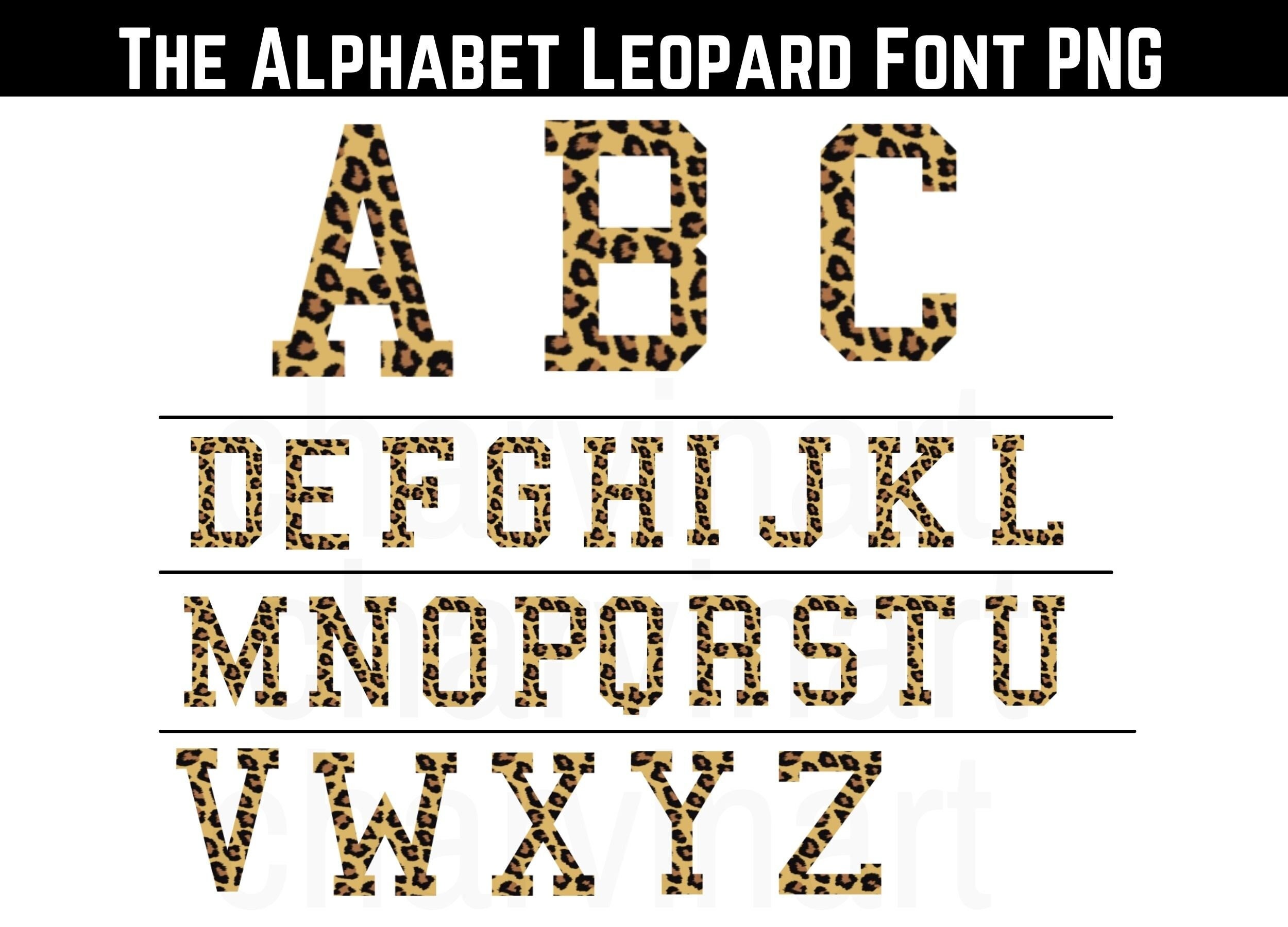 The Alphabet Leopard Font PNG - Etsy