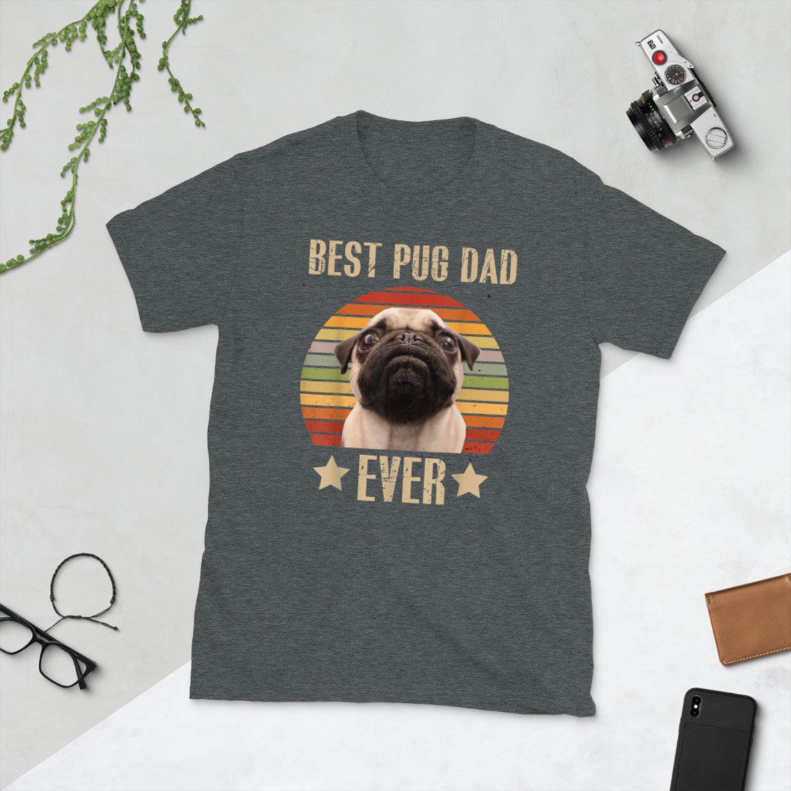 Mens Retro Vintage Best Pug Dad Ever Father's Gift - Etsy