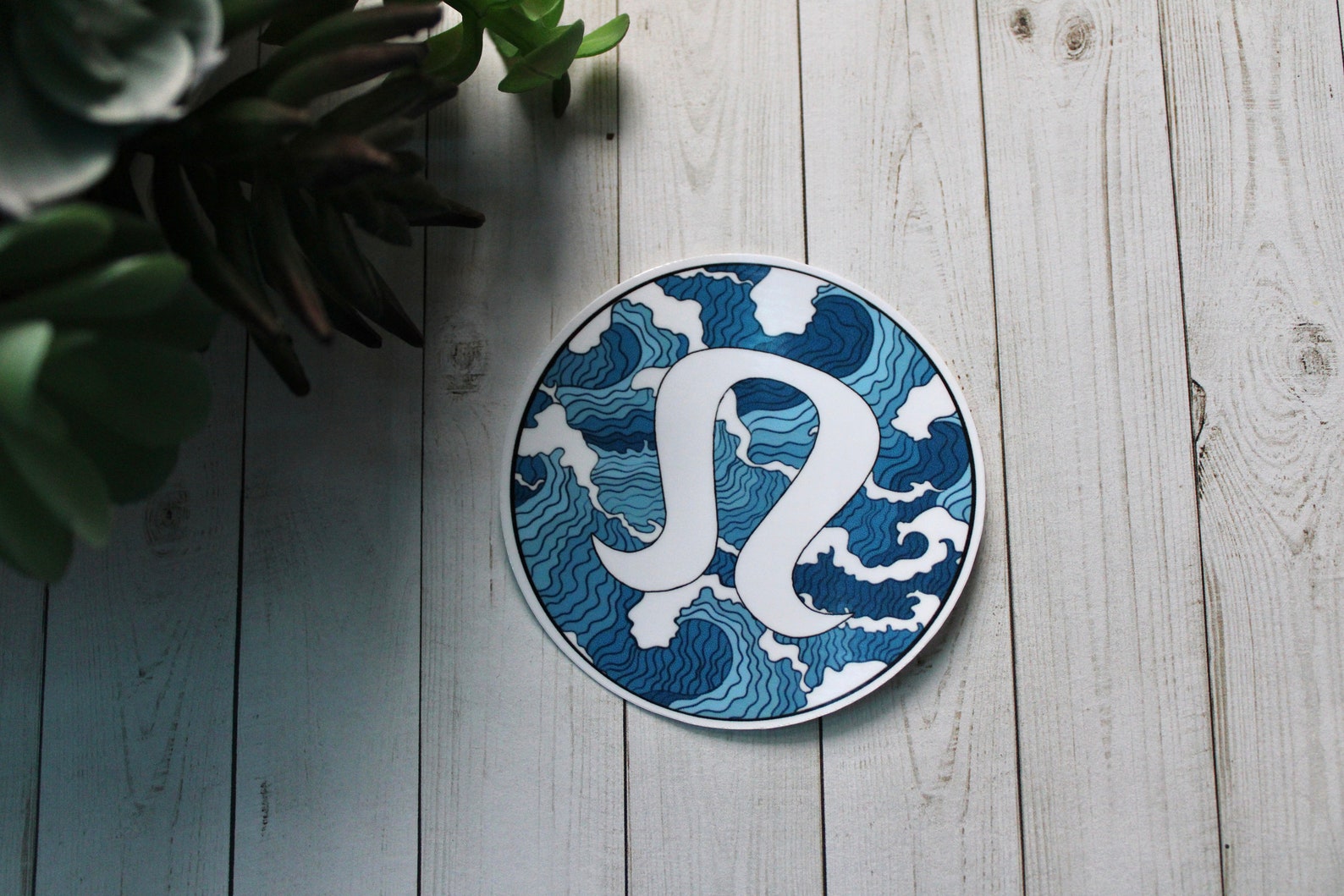 Blue Waves Lululemon Sticker Lululemon Sticker Vsco Sticker | Etsy