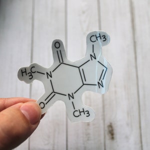 Caffeine Molecular Structure Sticker- Caffeine Sticker- Laptop/ Water ...