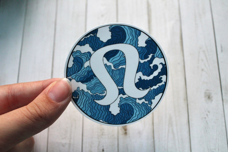 Blue Waves Lululemon Sticker Lululemon Sticker Vsco Sticker | Etsy