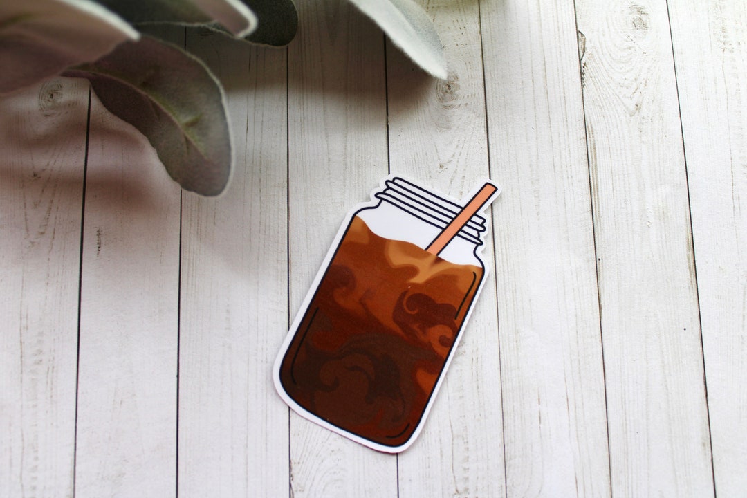 Iced Coffee Sticker- Coffee Sticker- Waterproof Sticker- Laptop/ Water ...
