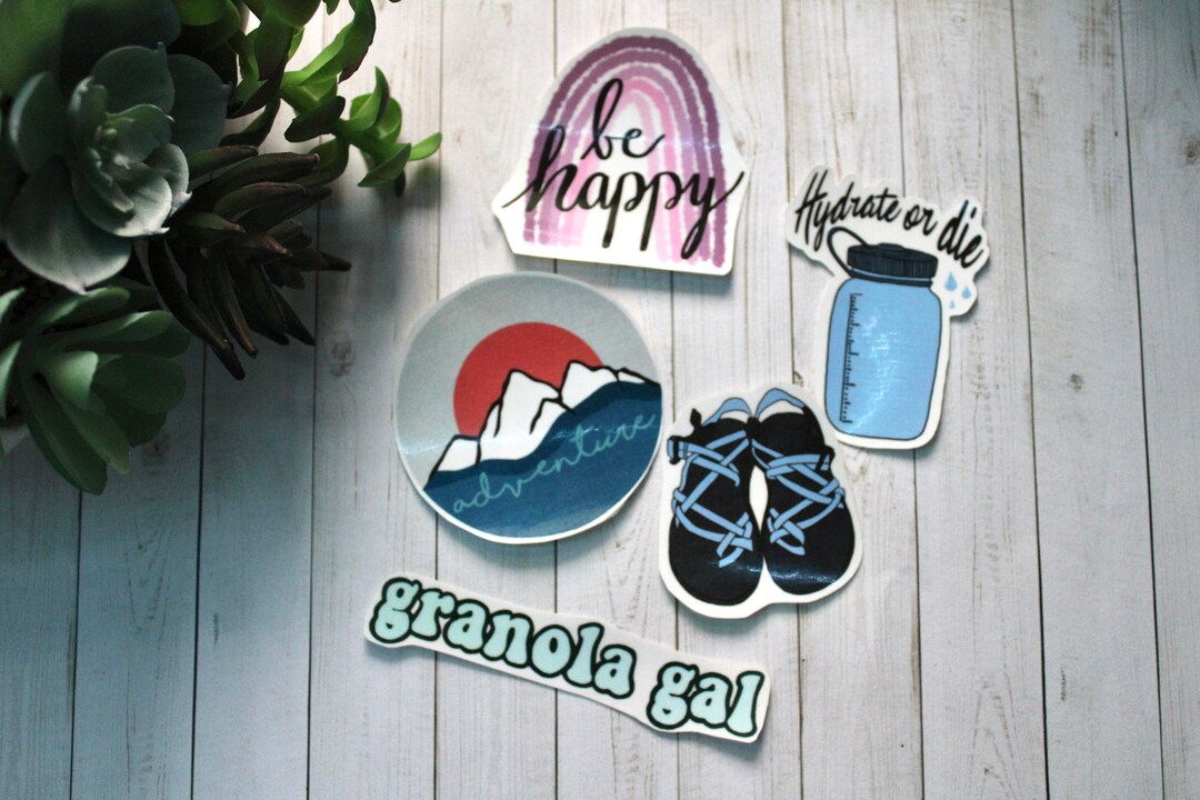 Granola Girl Sticker Pack, Nature/ Outdoors Stickers, Laptop/ Water ...