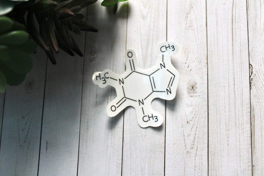 Caffeine Molecular Structure Sticker- Caffeine Sticker- Laptop/ Water ...