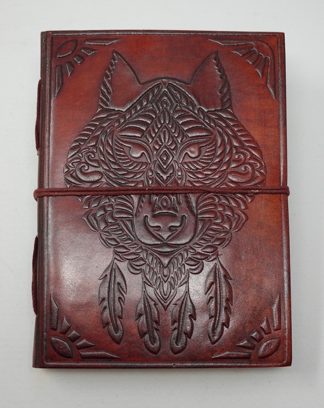 Notebook With Leather Cover "wolf", Diary, Sketchbook, Drawing Book ...