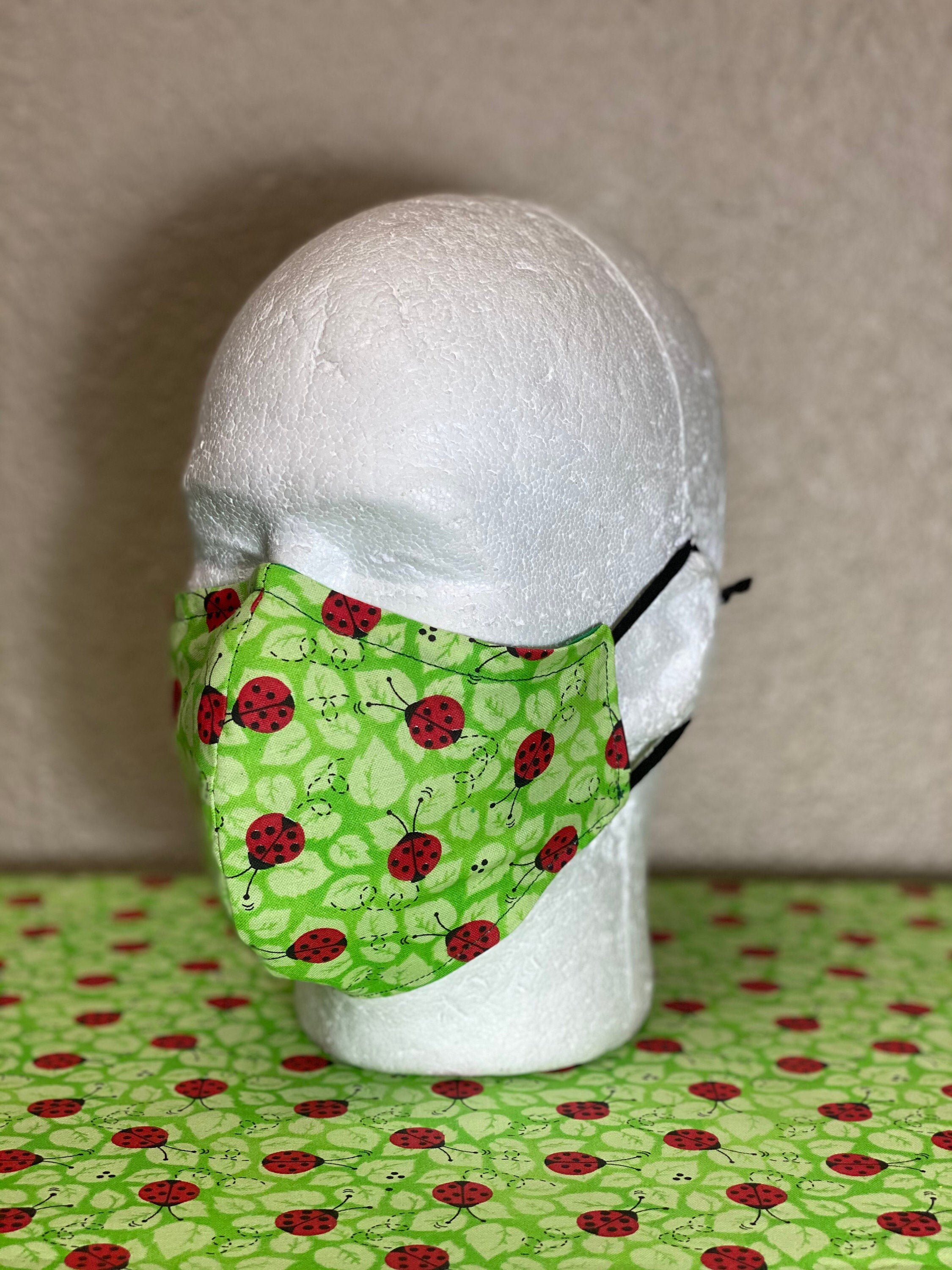 Lady Bug Face Mask with nose wire Elastic with adjustable | Etsy