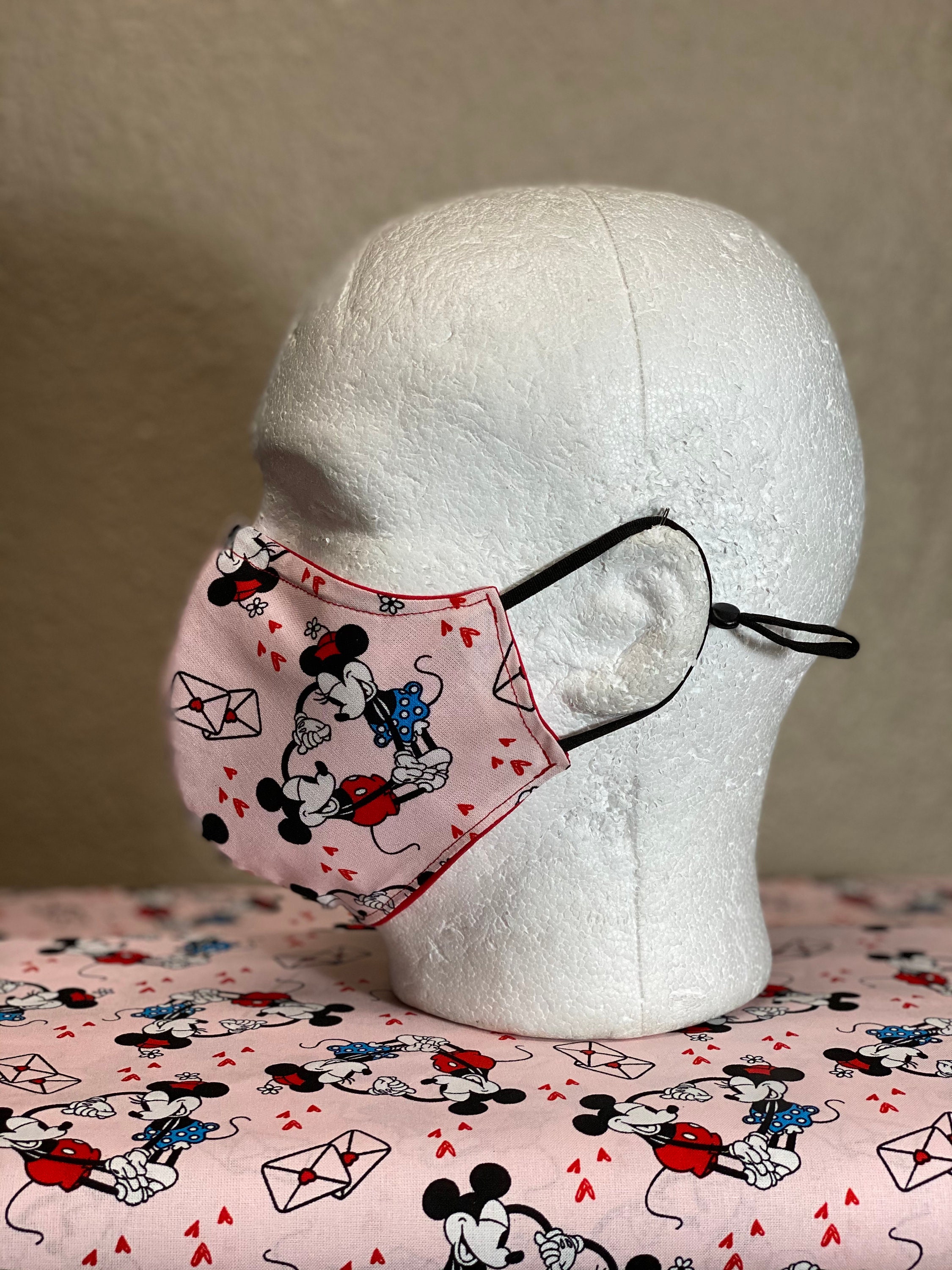 Mickey Mouse Face Mask with nose wire Elastic with | Etsy
